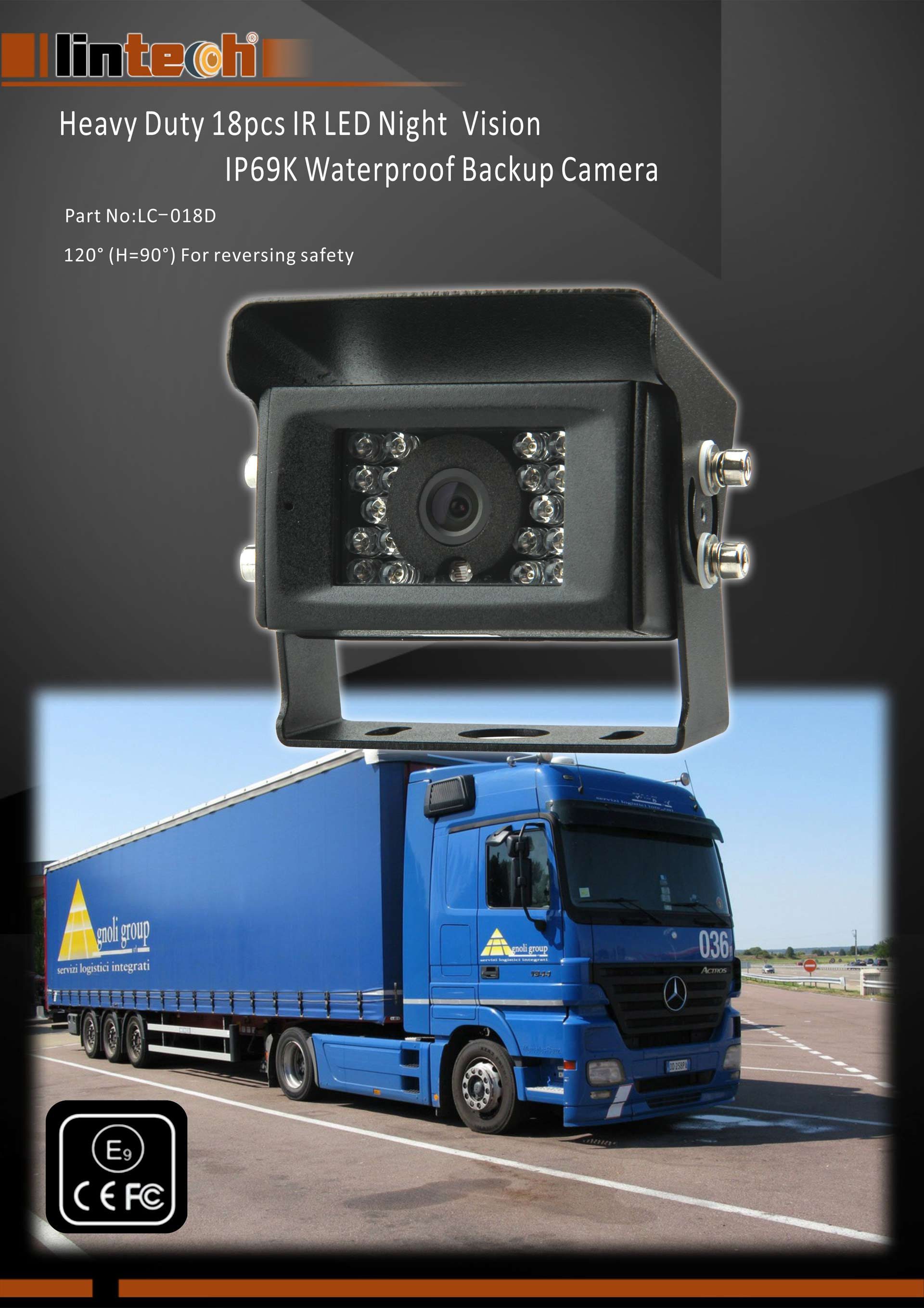 Heavy Duty LED Night Vision Rear View Camera for Buses & Trucks