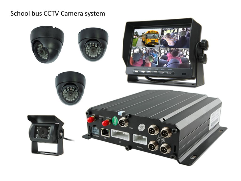 4 Channel Mobile DVR Camera and Monitor System for School buses
