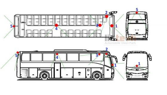 7” DVR monitor 4CHs CCTV Recorder Camera System For Passenger Buses