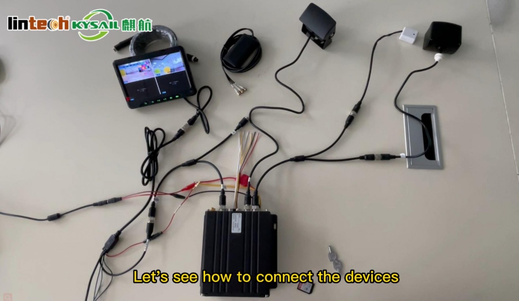 How to connect vehicle truck MDVR CCTV Camera system power wiring - Lintech