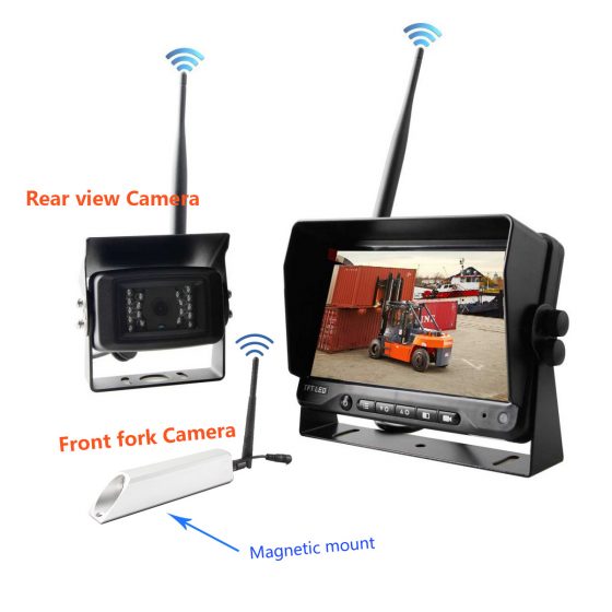 Forklift Wireless Camera System with Front and Rear cameras Forklift Wireless Camera System with ...