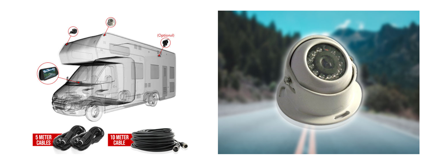 7″ Mirror Monitor Rearview Camera System Kit for Trailer Motorhome ...