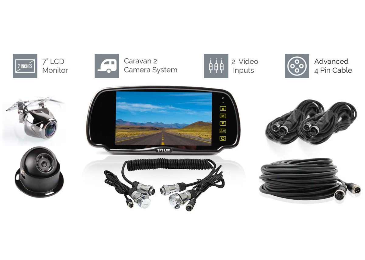 7″ Mirror Monitor Rearview Camera System Kit for Trailer Motorhome ...